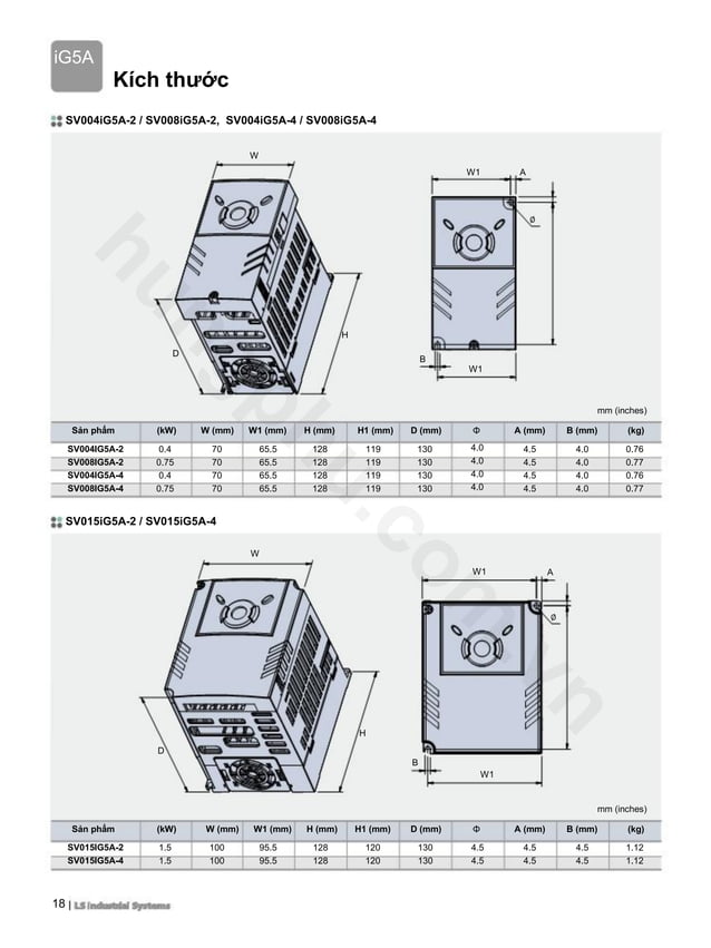 Tài liệu hướng dẫn cài đặt biến tần iG5A - tiếng Việt P.2 - hungphu.com.vn