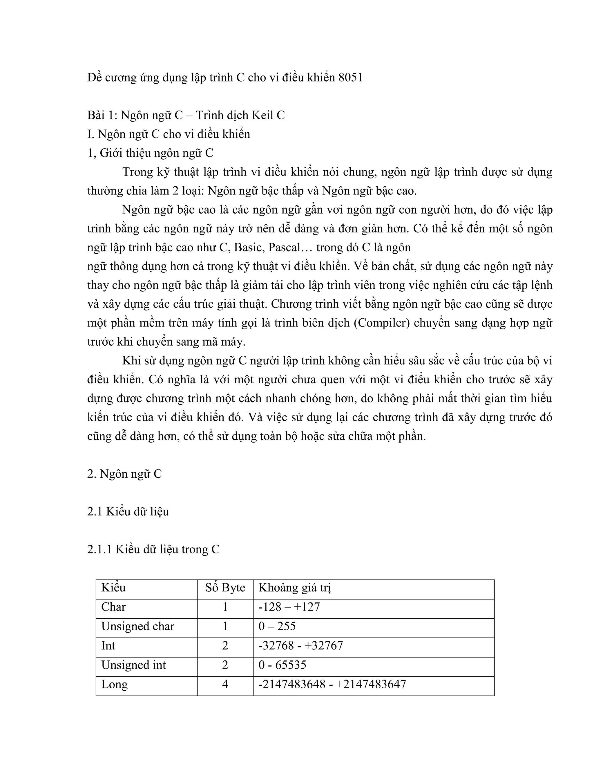 Tai lieu lap trinh c cho 8051 | DOCX