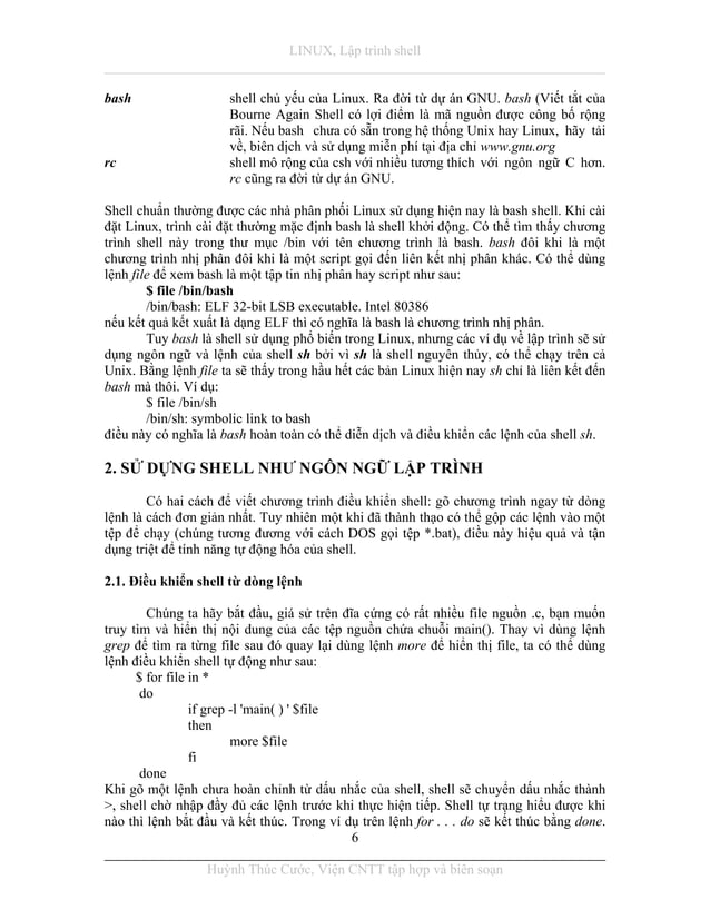 Tai lieu lap trinh shell linux unix | PDF