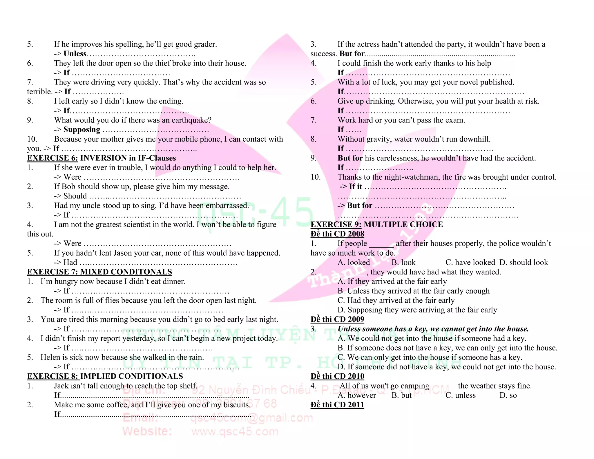 Tai lieu luyen thi dai hoc mon anh if wish | PDF