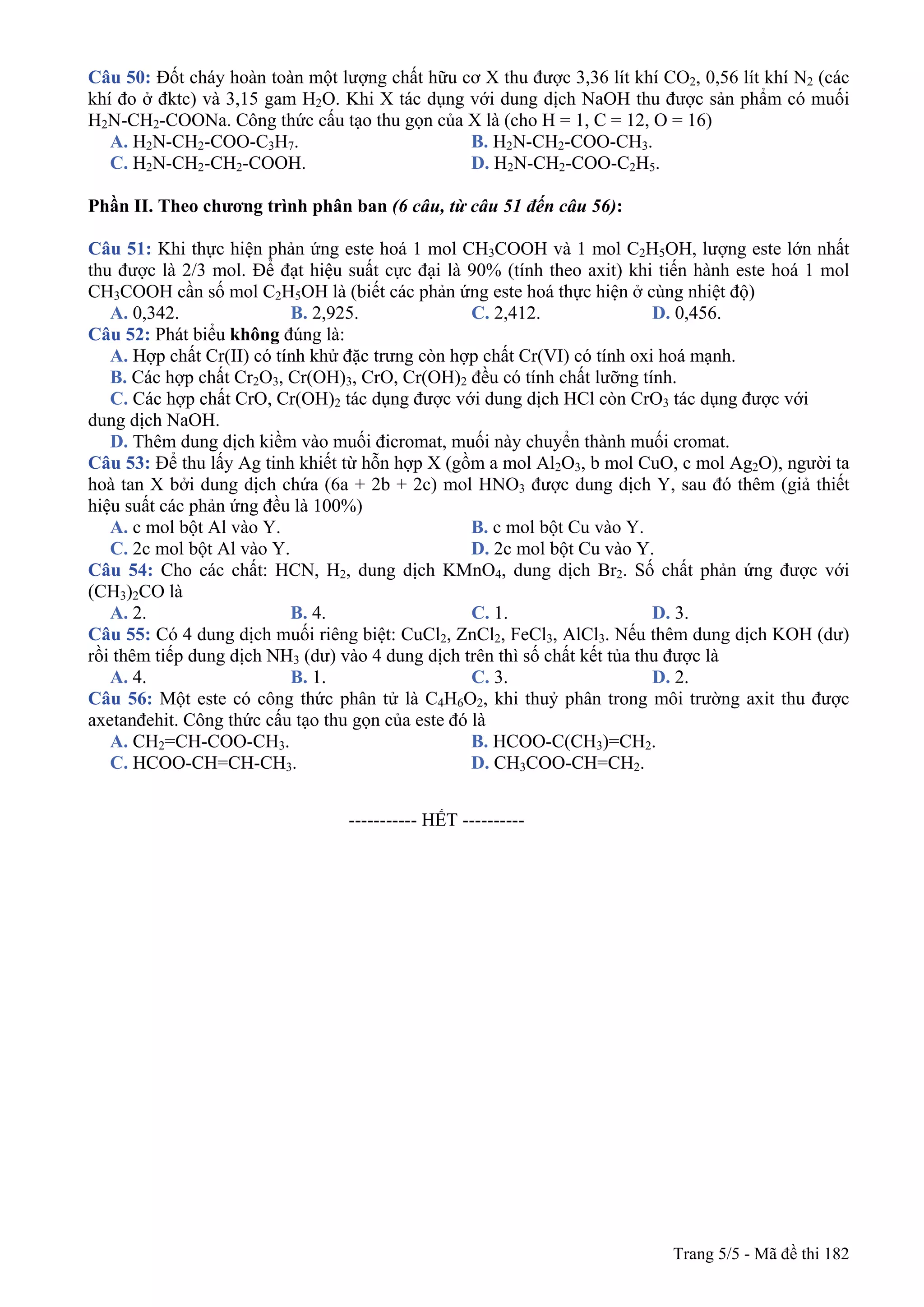 Tai lieu luyen thi mon hoa de thi dh hoa khoi a - nam 2007 | PDF