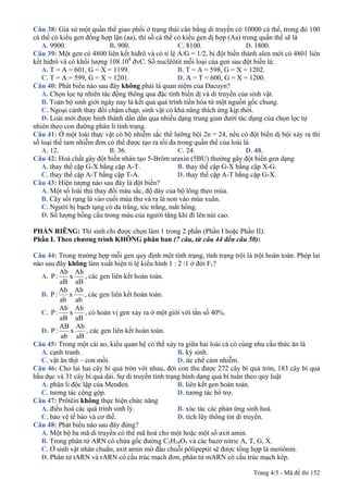 Tai lieu luyen thi mon sinh de thi dh sinh khoi b - nam 2007 | PDF