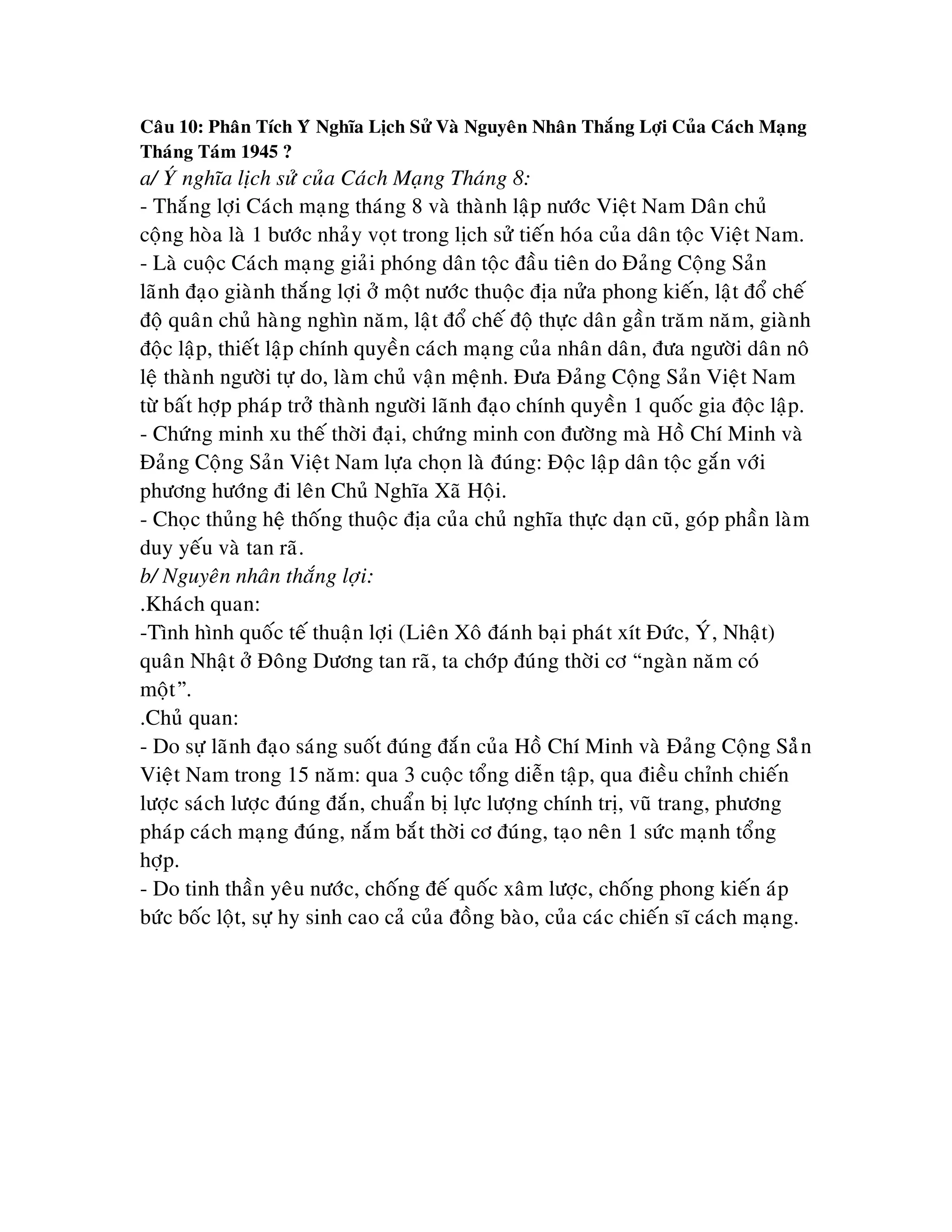 Tai lieu on tap lich su dang | PDF