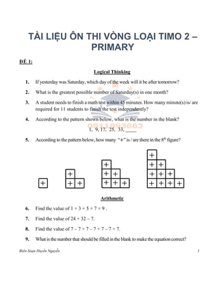 Level 2 preliminary round TIMO questions | PDF