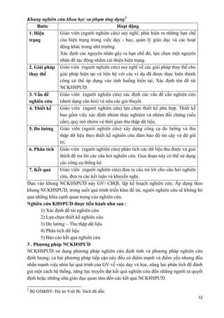 Tài liệu tập huấn NCKH SP ứng dụng | PDF