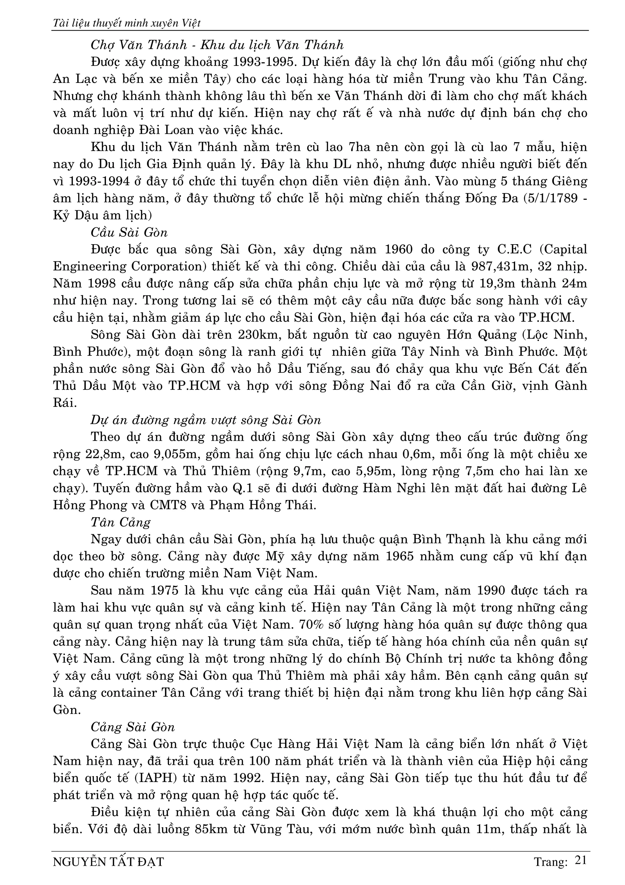 Tài liệu thuyết minh xuyên Việt tổng hợp | PDF