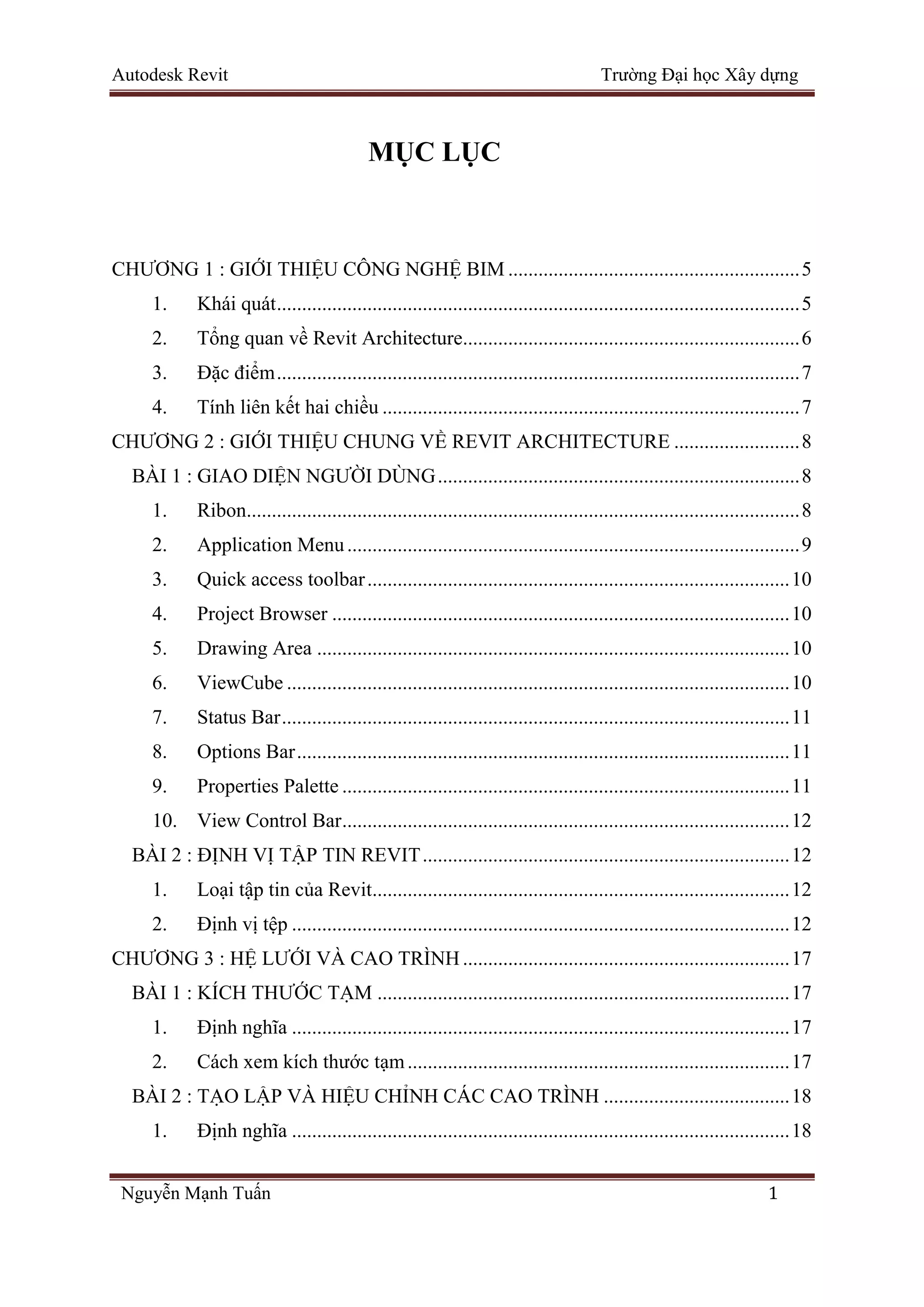 Tài liệu Revit cơ bản - ĐHXD | PDF