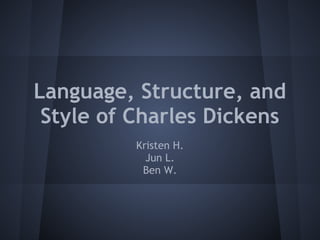 Language, Structure, and Style of Charles Dickens in "The Tale of Two ...