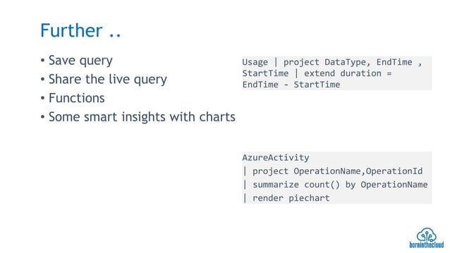 Tailor azure log analytics with kusto queries | PPTX | Databases | Computer Software and ...