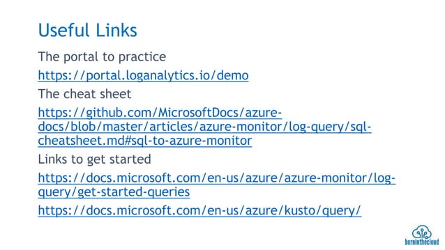 Tailor azure log analytics with kusto queries | PPTX | Databases | Computer Software and ...