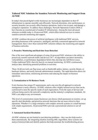 Tailored NOC Solutions for Seamless Network Monitoring and Support from ...
