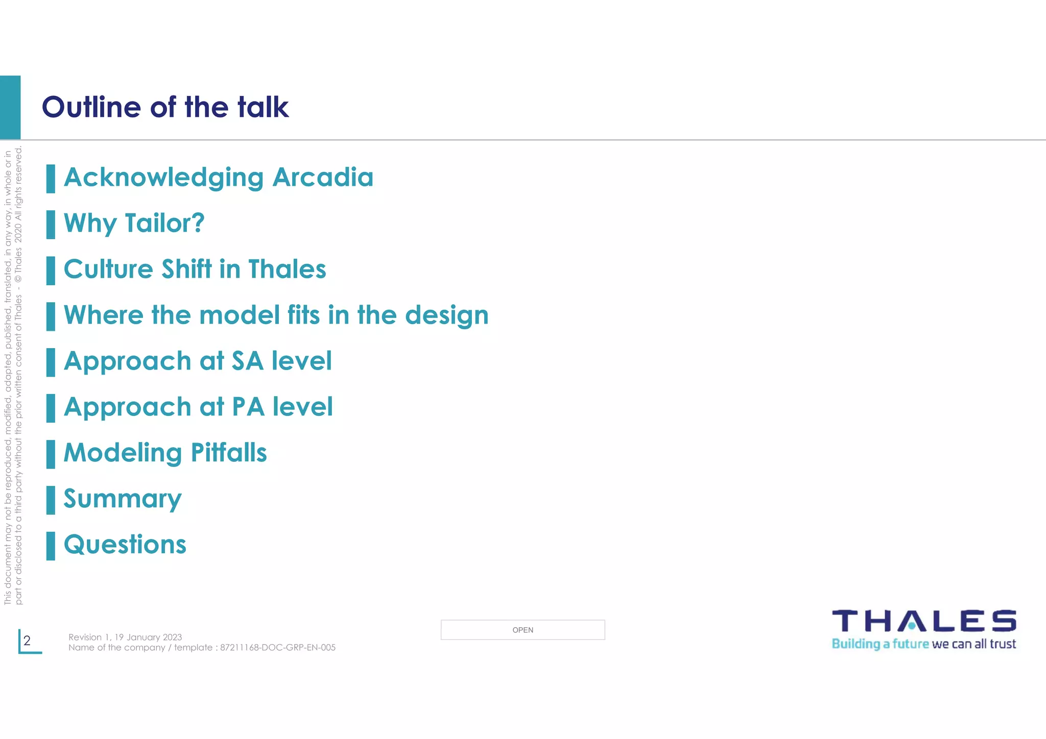 Tailoring Arcadia Framework in Thales UK | PPT