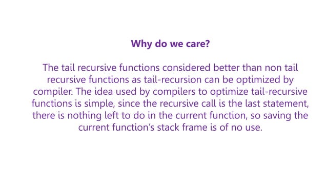 Tail recursion | PPTX