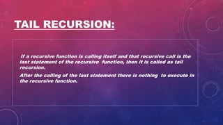Tail recursion | PPT
