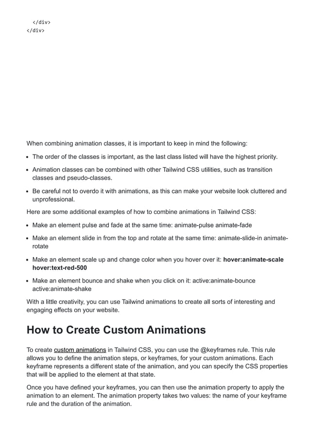 Tailwind Animation: How to Make Eye-Catching Websites | PDF