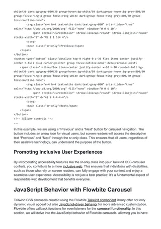 Tailwind Carousel: Create Responsive Carousels Easily - Blogs | PDF