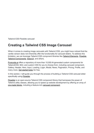Tailwind Carousel: Create Responsive Carousels Easily - Blogs | PDF