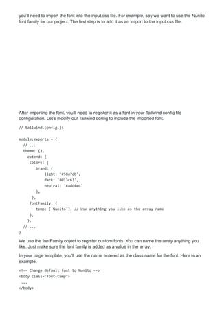 How to Use Tailwind Config to Customize Theme Styles | PDF