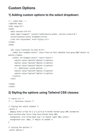 Use Tailwind Select for Easy and Reliable Dropdowns - Blogs | PDF