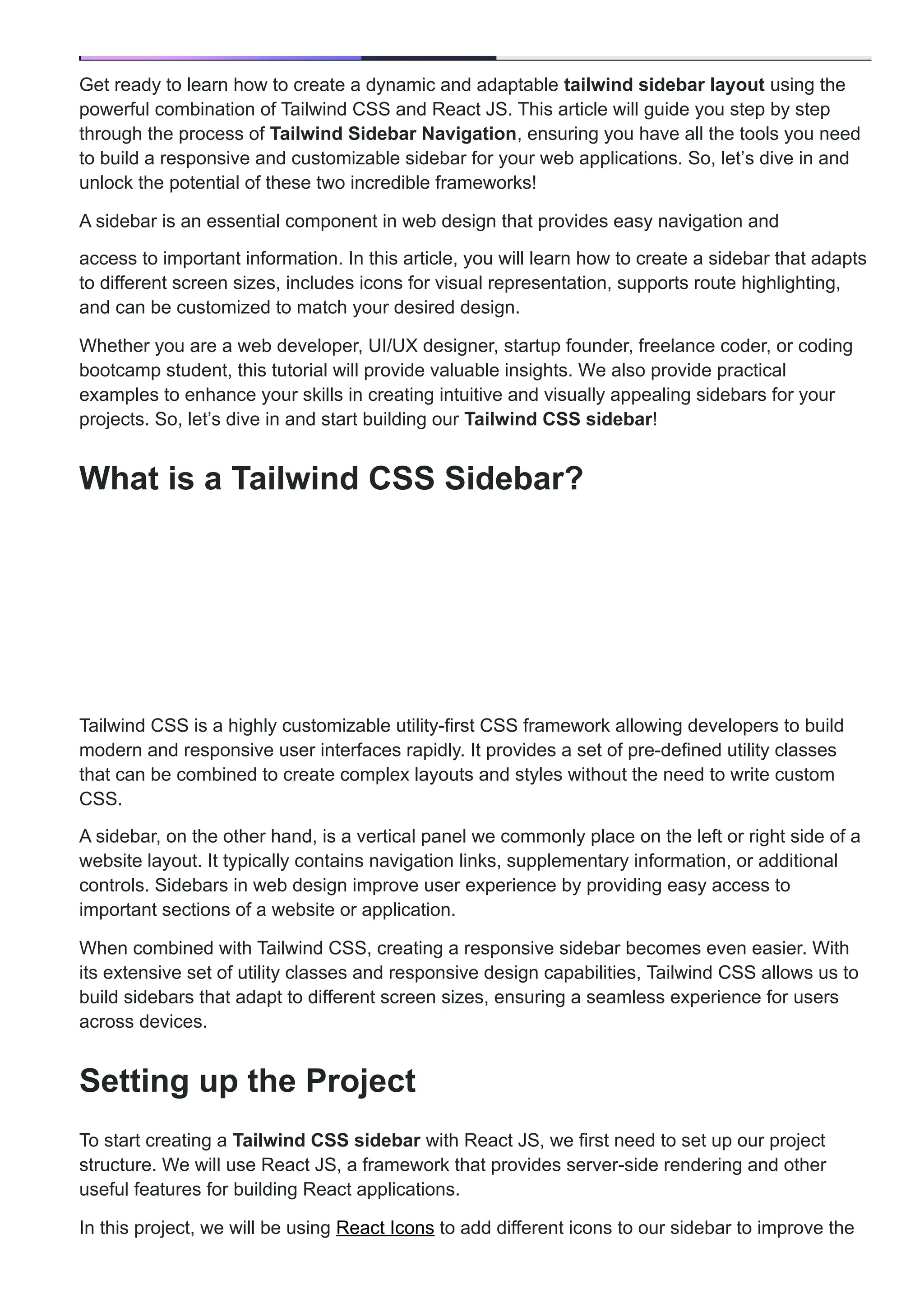 A Guide to Creating a Great Custom Tailwind Sidebar | PDF