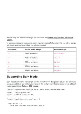 A Guide to Creating a Great Custom Tailwind Sidebar | PDF | Web Design and HTML | Internet
