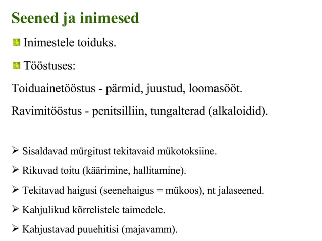 Taimerakk ja seenerakk | PPT