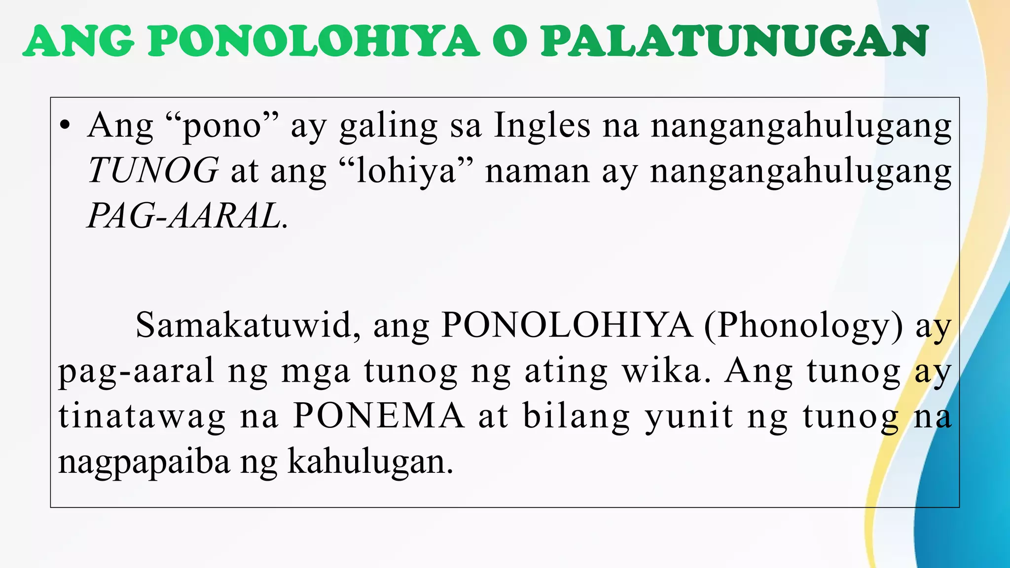 Pagsasalita at Ponolohiya | PDF