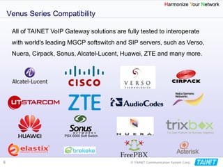 TAINET Product Overview 2016 | PPT