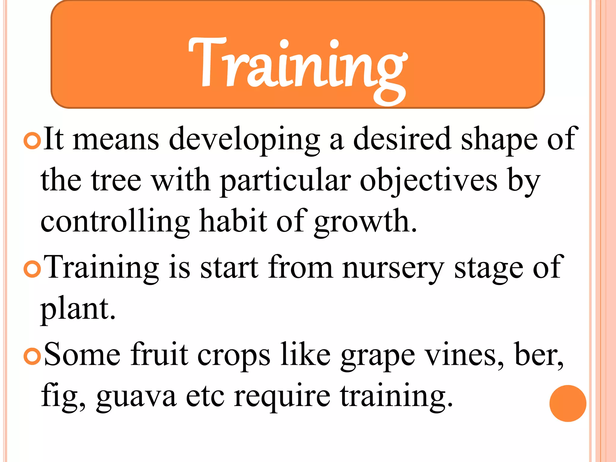 Taining and pruning in horticultural crops | PPTX