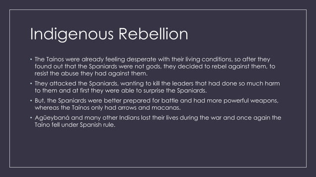 Taino rebellion | PPTX | South America Travel | Travel Locations
