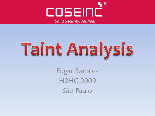 Taint analysis | PPT