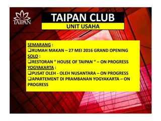 Taipan Club Presentation | PPTX