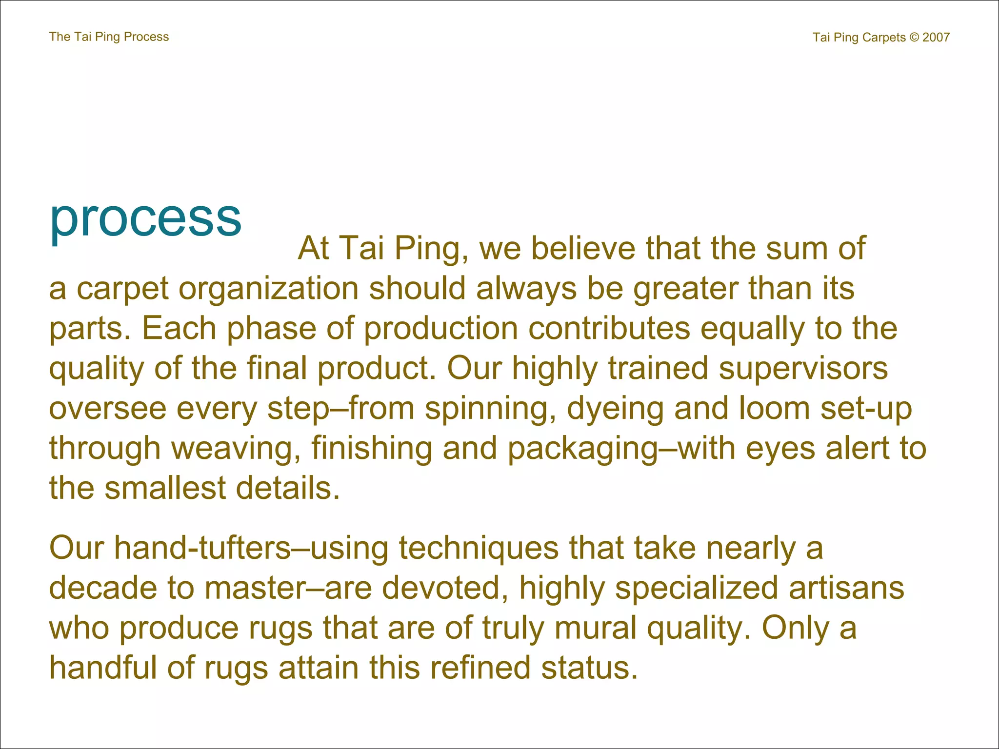 Tai Ping Process | PPT | Needlework | Arts and Crafts