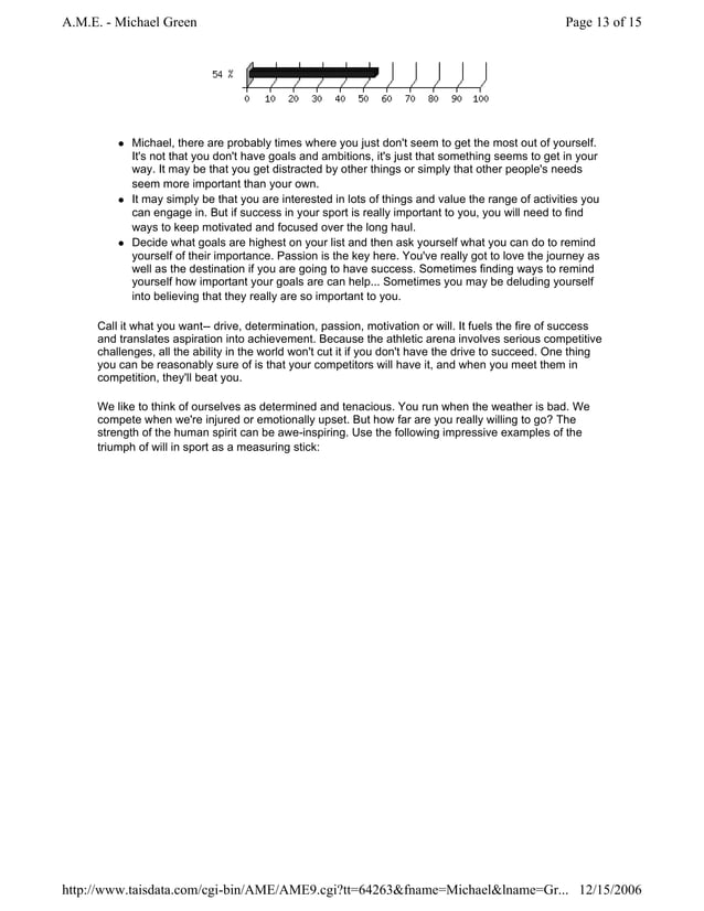 TAIS Athletes Mental Edge Inventory | PDF