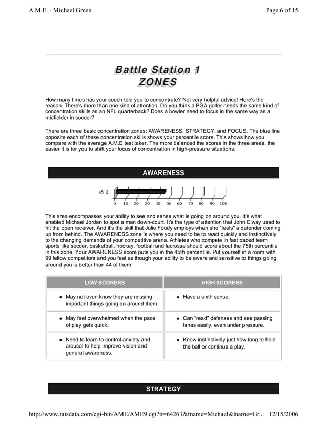 TAIS Athletes Mental Edge Inventory | PDF