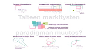 Taiteilijan asiantuntijuuden ja välittäjätoiminnan kehittämisohjelma, 2018 kuvia | PDF