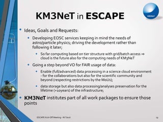 ESCAPE Kick-off meeting - KM3Net, Opening a new window on our universe ...