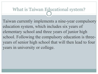 Taiwan's Educational System | PPT