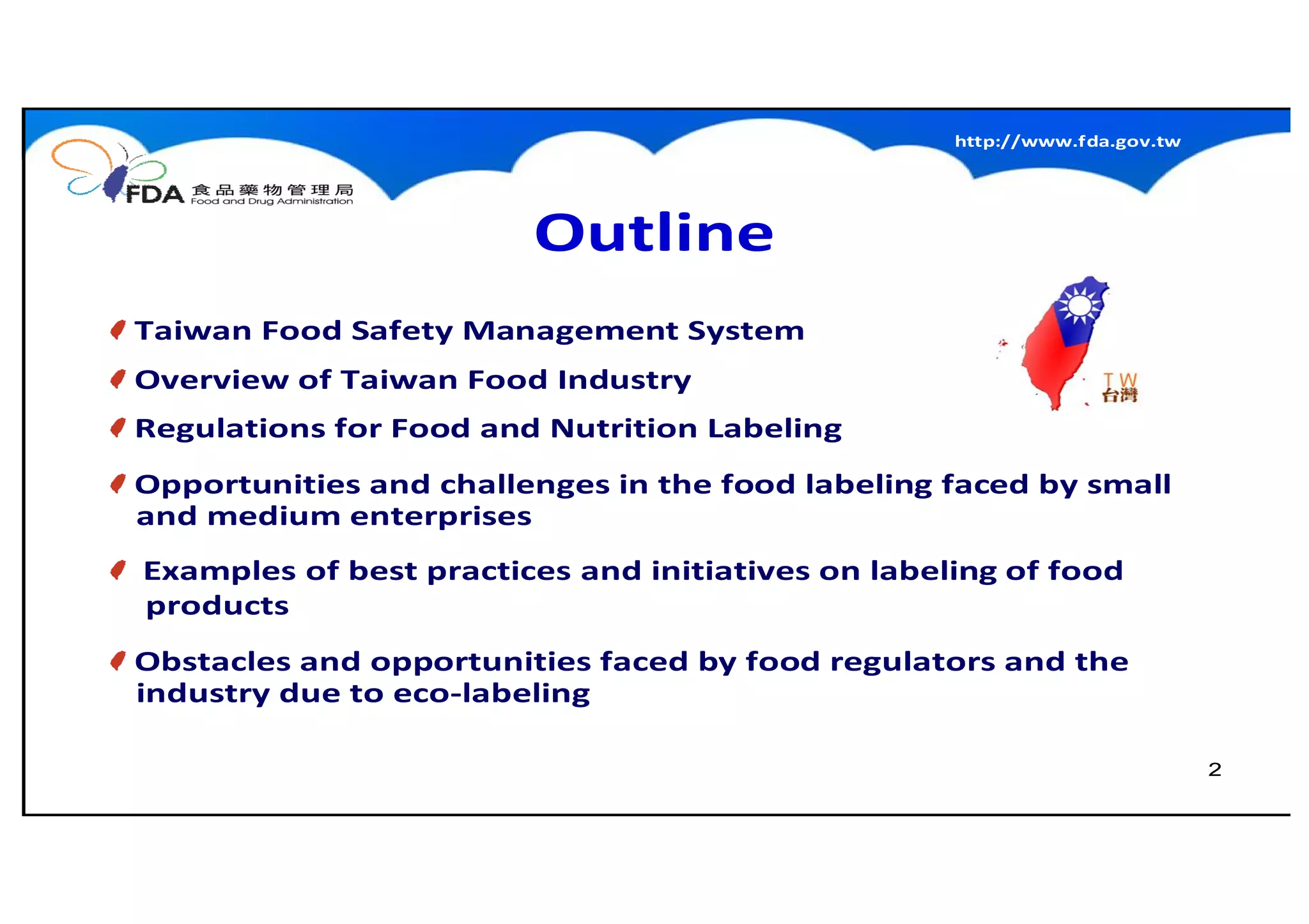 Taiwan Food Safety & Regulations for Food Labeling | PDF
