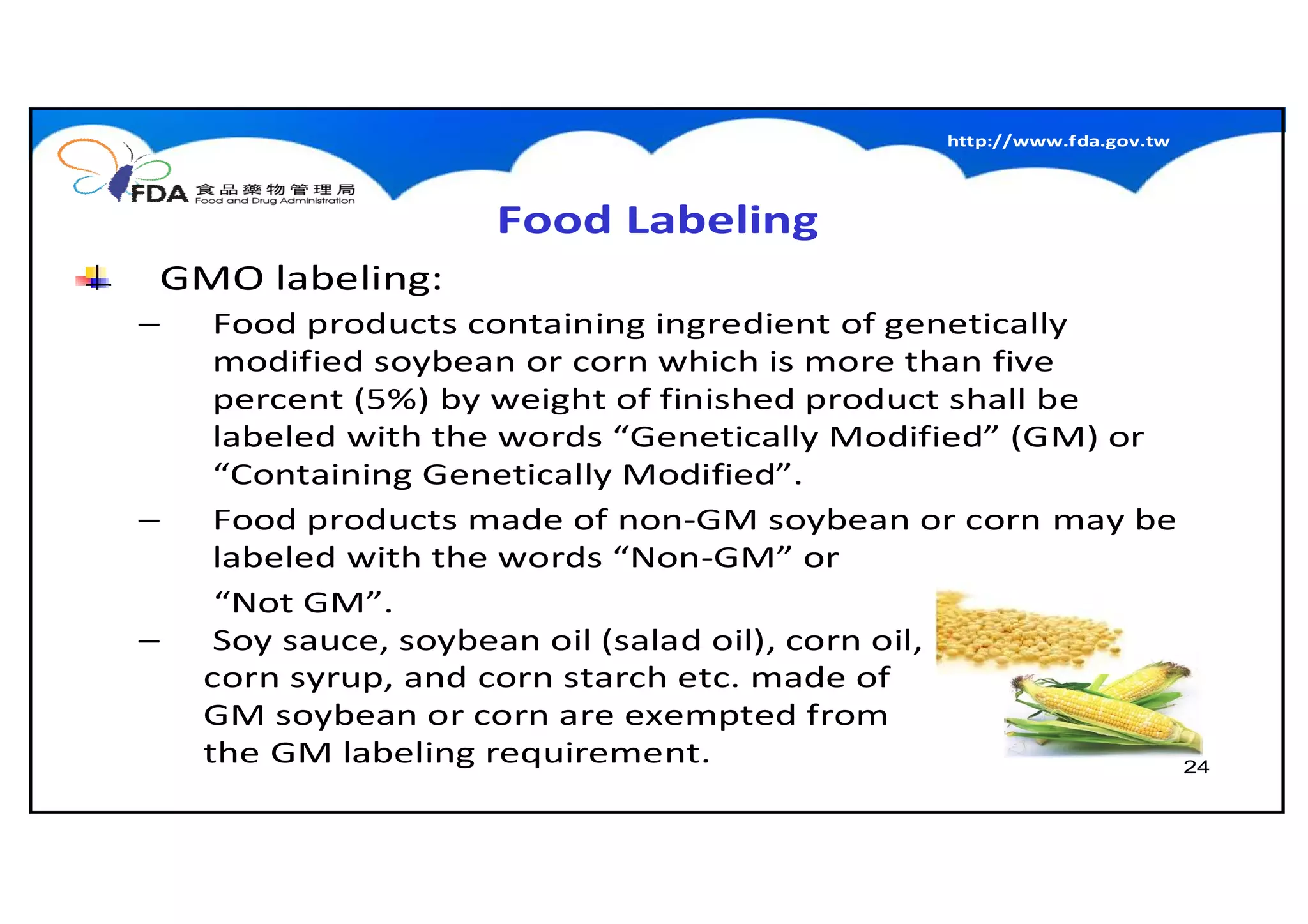 Taiwan Food Safety & Regulations for Food Labeling | PDF