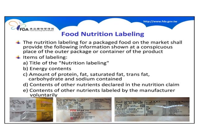 Taiwan Food Safety & Regulations for Food Labeling | PDF | Nutrition ...