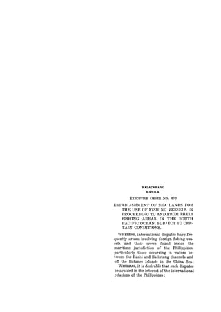 President Cory Aquino's EO gave Taiwanese fishermen "safe passage" only ...