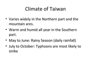 Taiwan's Geographical Info | PPT