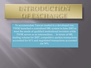 Taiwan stock exchange | PPTX
