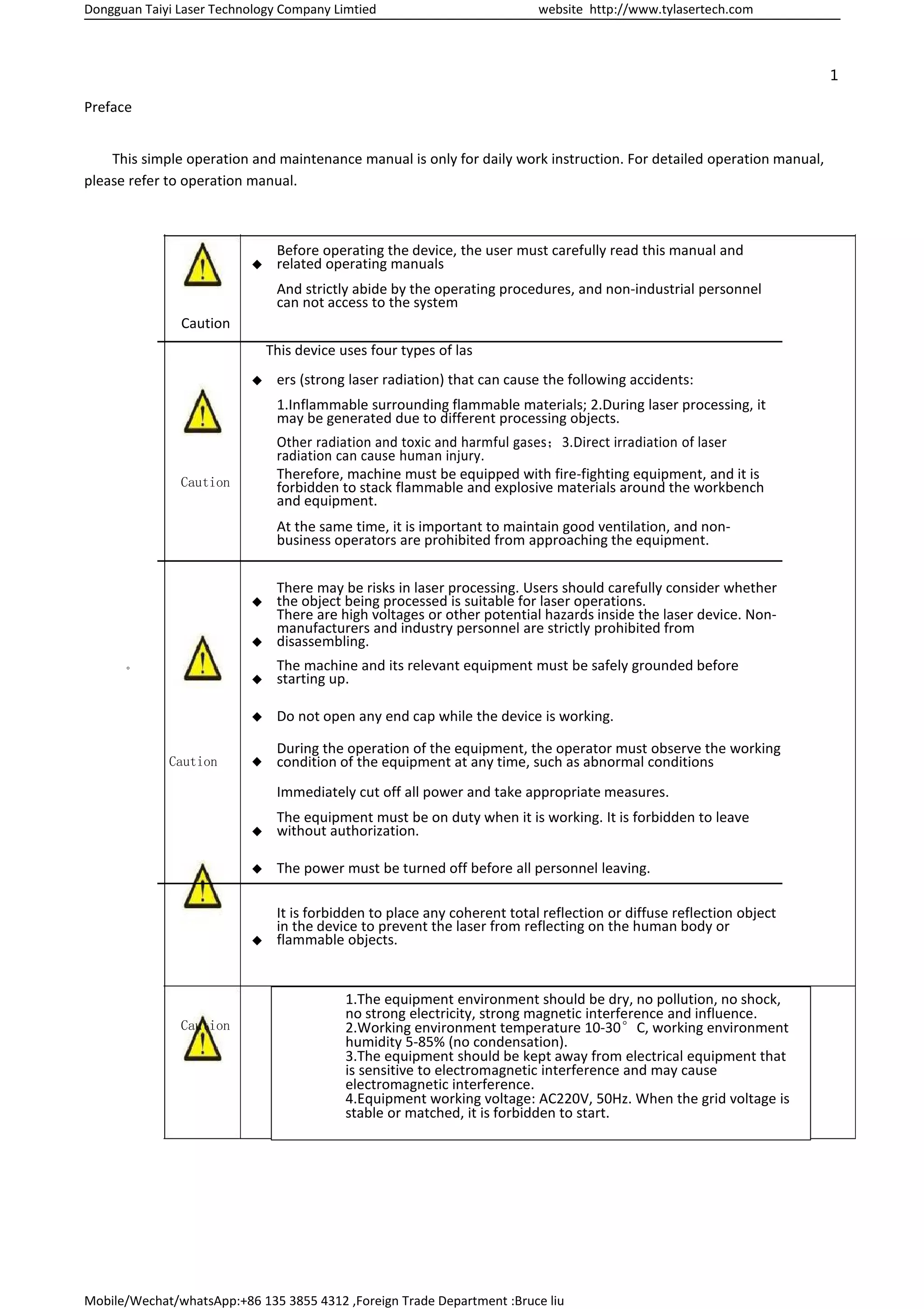Taiyi fiber laser marking machine manual english edition | PDF