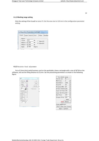Taiyi fiber laser marking machine manual english edition | PDF