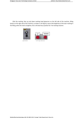 Taiyi fiber laser marking machine manual english edition | PDF