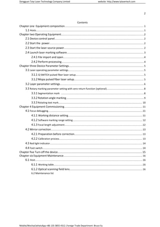 Taiyi fiber laser marking machine manual english edition | PDF