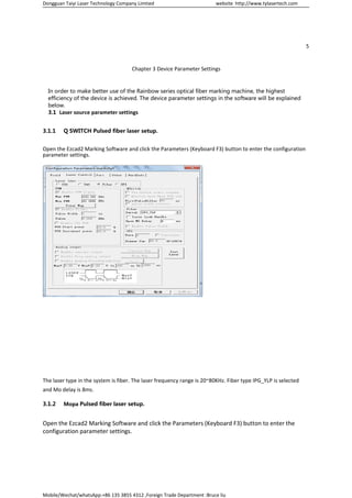 Taiyi fiber laser marking machine manual english edition | PDF
