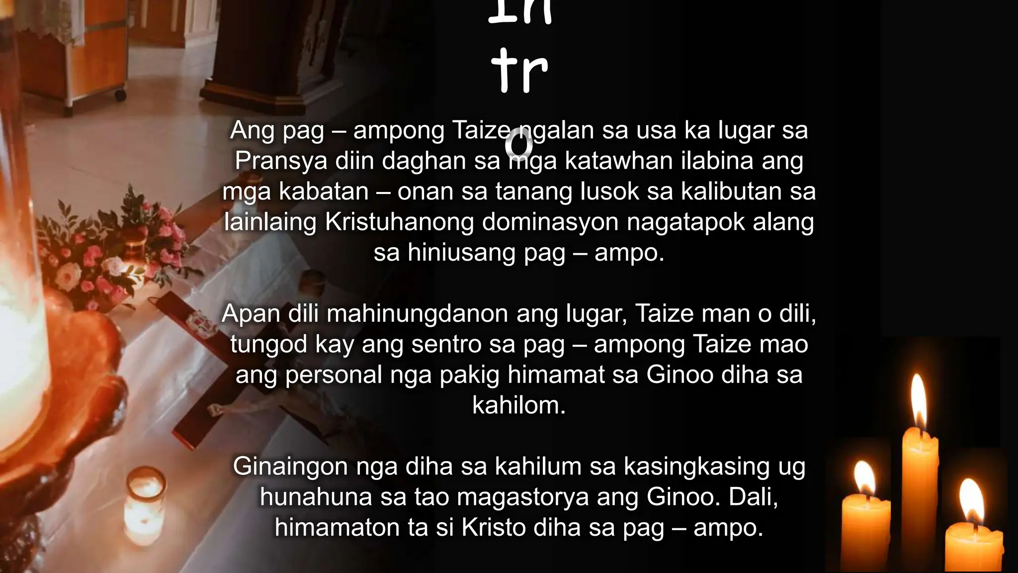 TAIZE PRAYER- a kind of prayer in church | PPTX